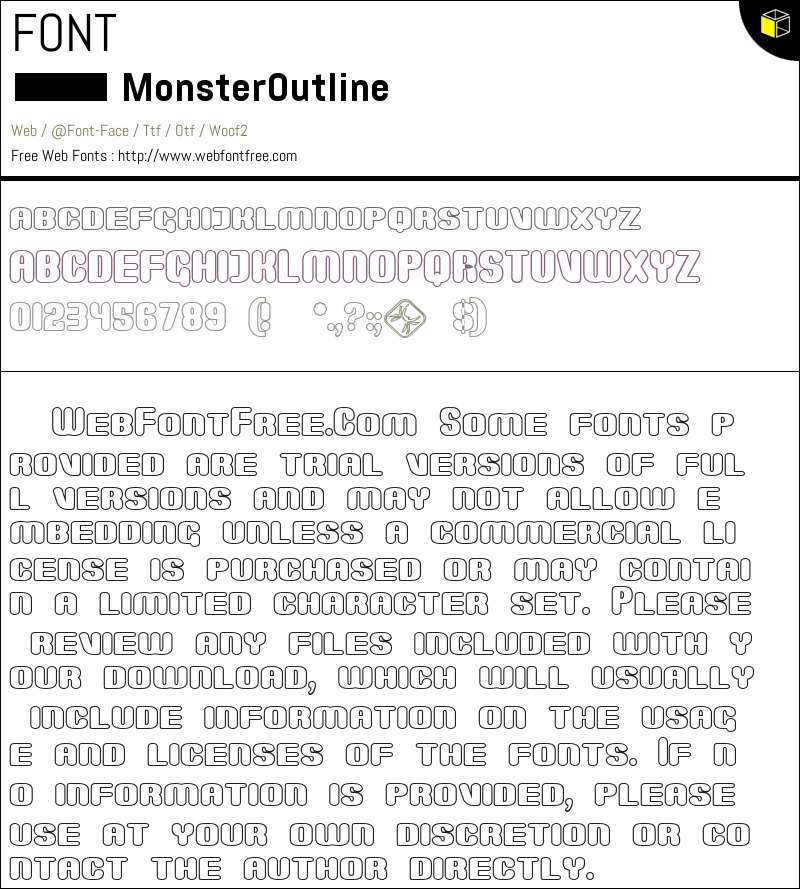 Monster Outline Fonts Downloads - WebFontFree.Com