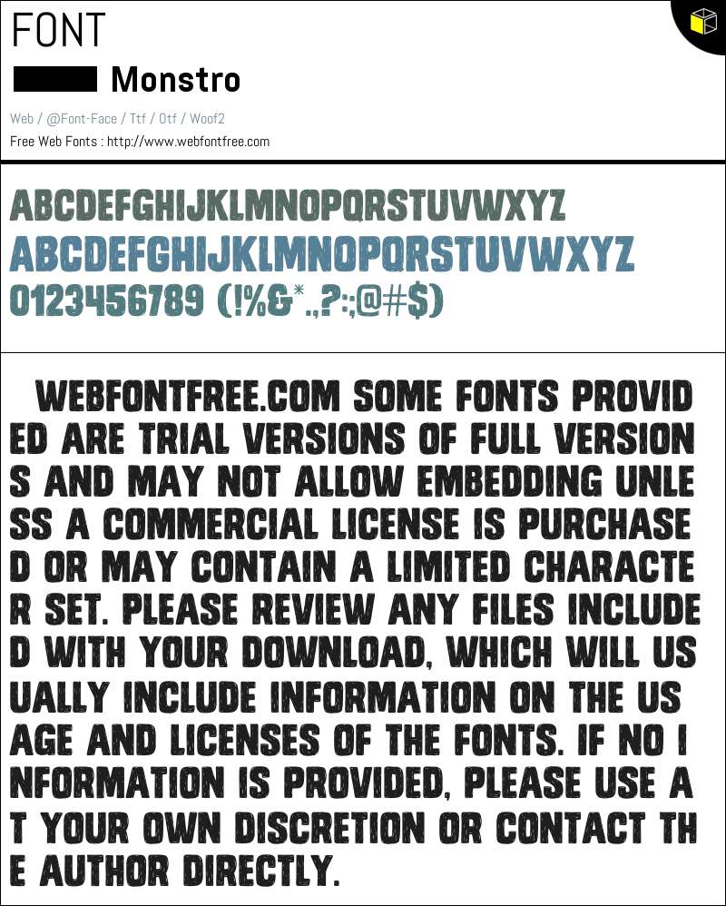 Monstro Fonts Downloads - WebFontFree.Com