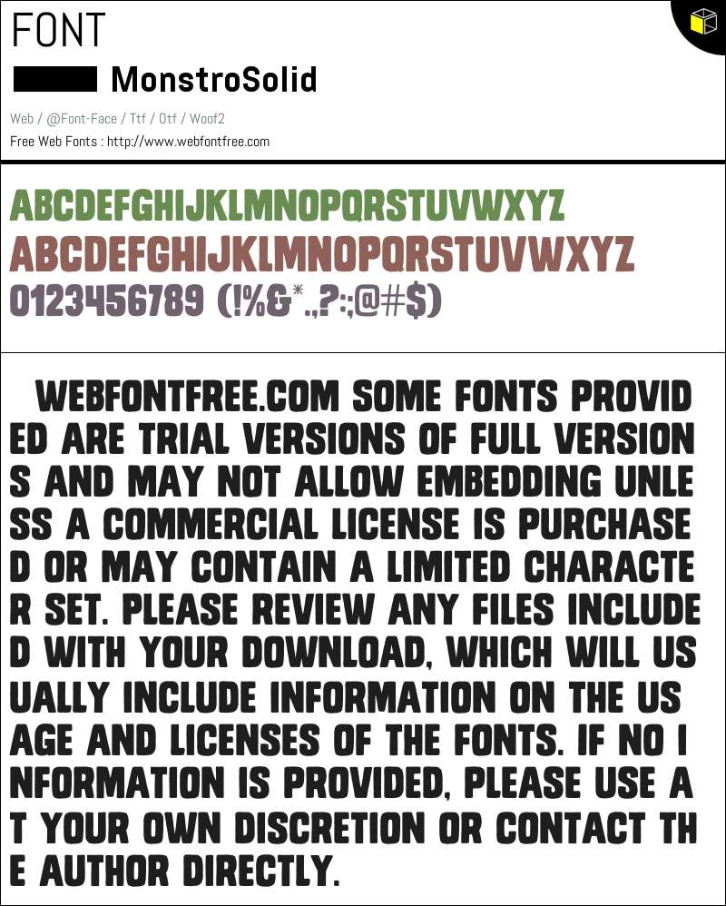 Monstro Solid Fonts Downloads - WebFontFree.Com