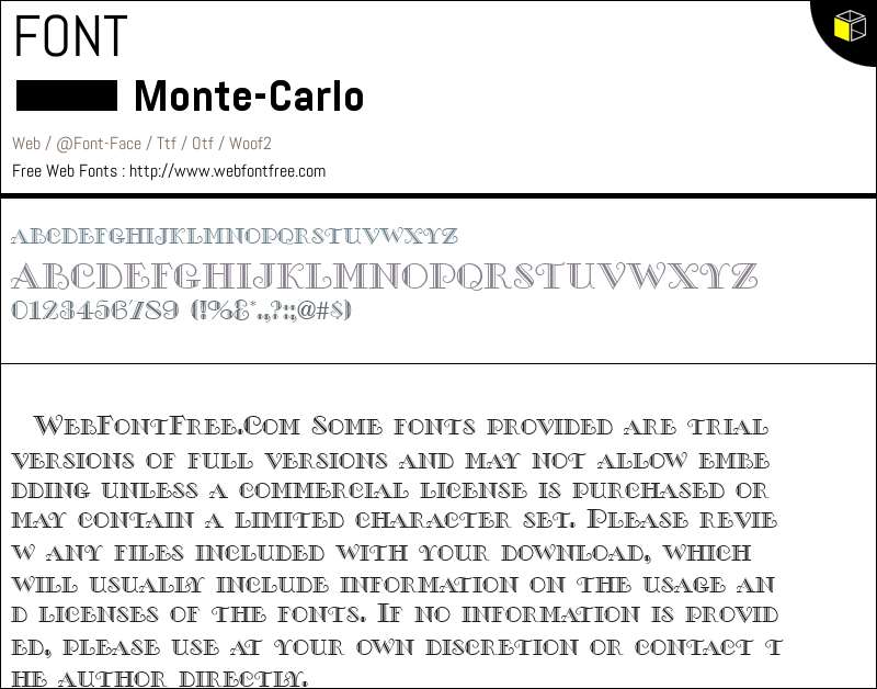 Monte-Carlo Fonts Downloads - WebFontFree.Com
