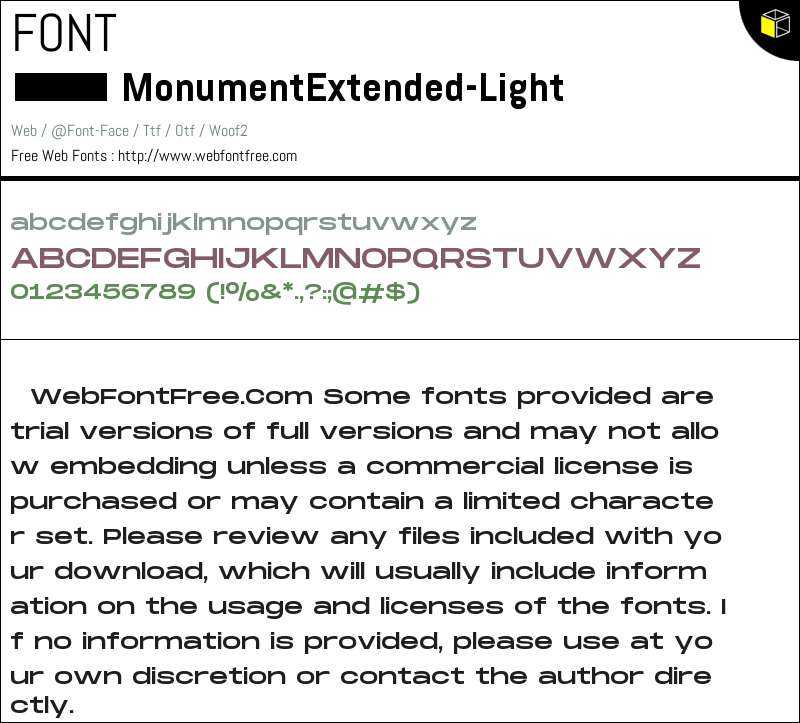 Monument Extended Light Fonts Downloads - WebFontFree.Com