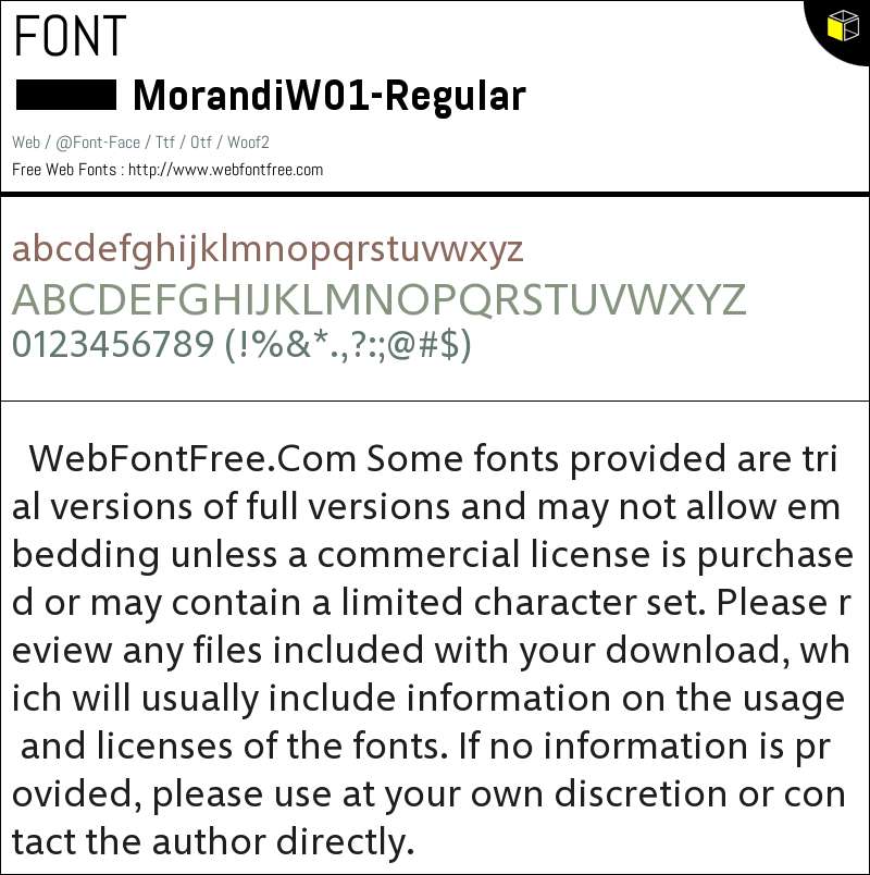 Morandi W01 Regular Fonts Downloads - WebFontFree.Com