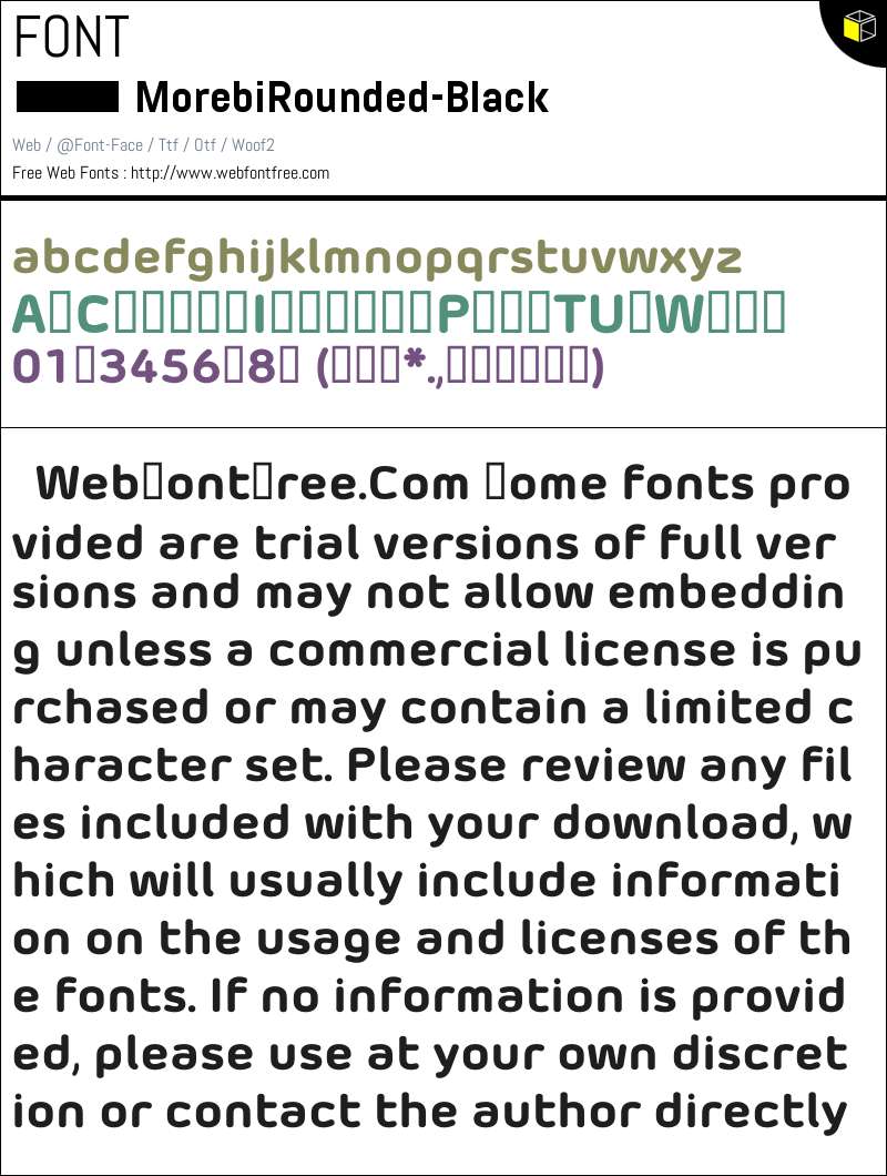 Morebi Rounded Black Fonts Downloads - WebFontFree.Com