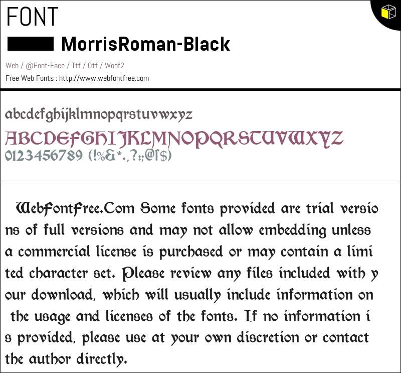 MorrisRoman-Black Fonts Downloads - WebFontFree.Com