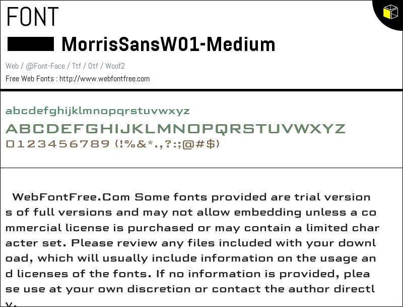 Morris Sans W01 Medium 字体 下载 - WebFontFree.Com