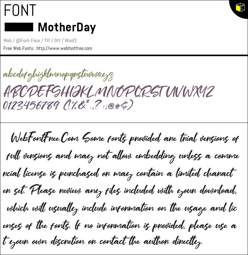 Mother Day Fonts Downloads - WebFontFree.Com