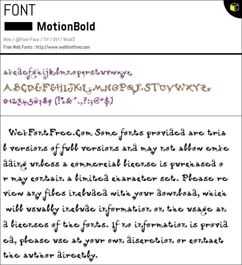 MotionBold Bold Fonts Downloads - WebFontFree.Com