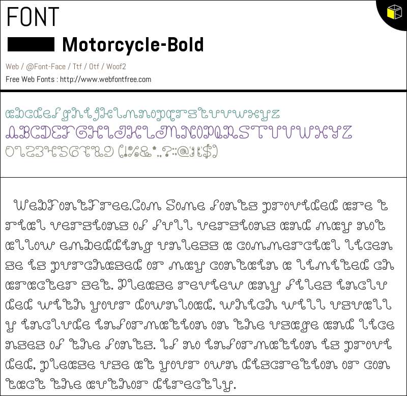 Motorcycle Bold Fonts Downloads - WebFontFree.Com