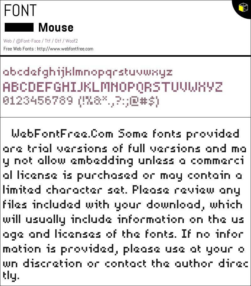 Mouse Fonts Downloads - WebFontFree.Com
