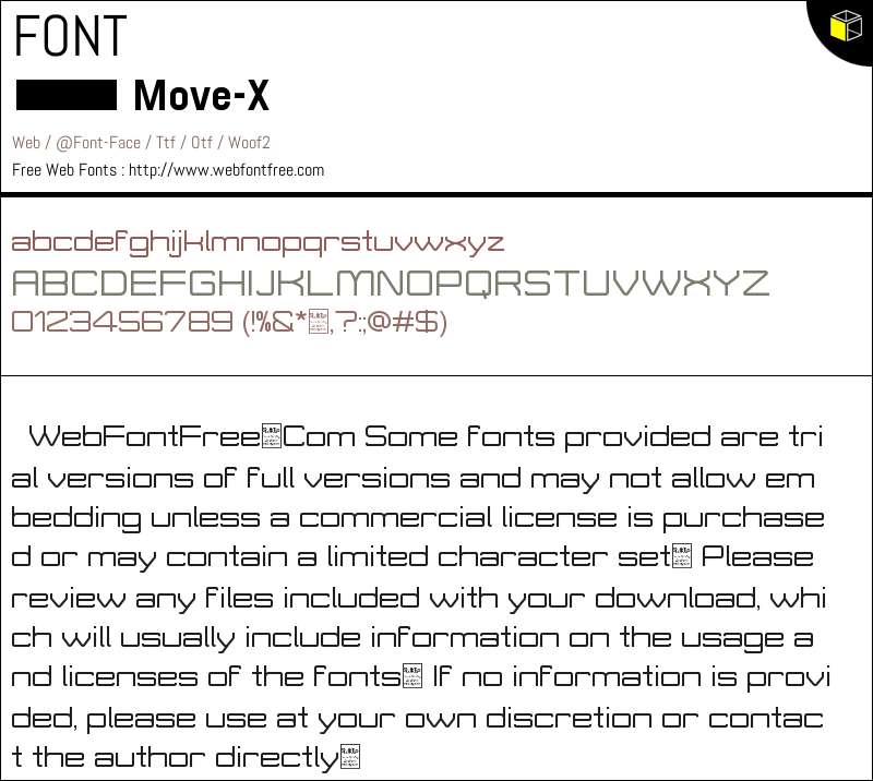 Move-X Fonts Downloads - WebFontFree.Com