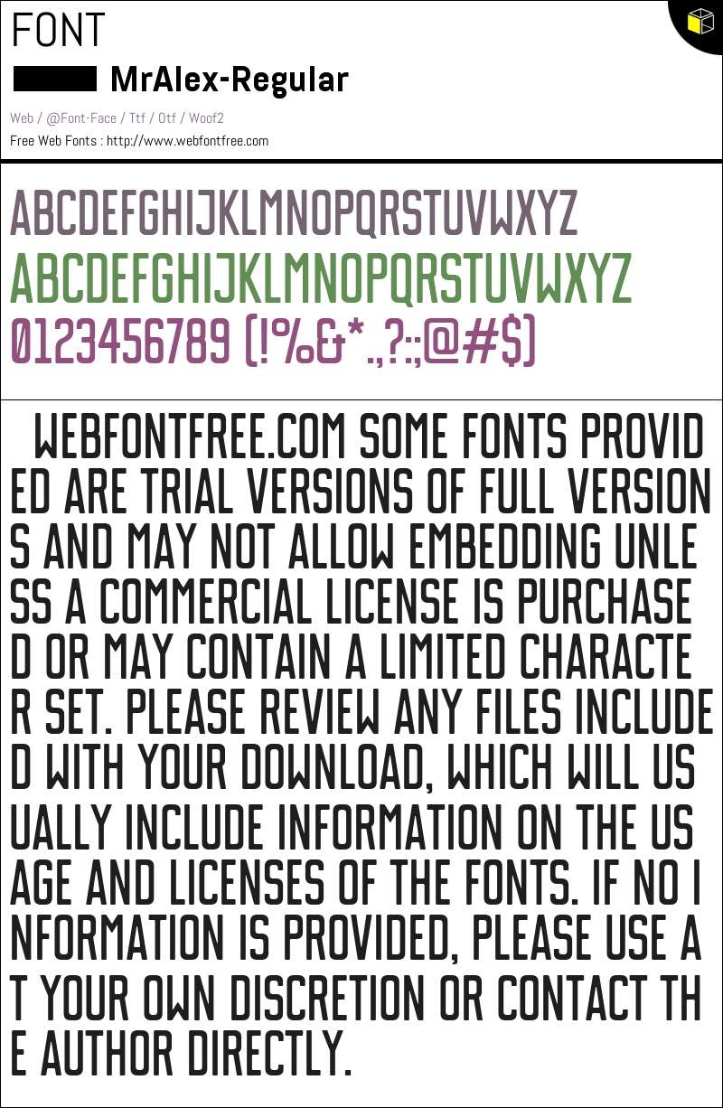 MrAlex-Regular Fonts Downloads - WebFontFree.Com