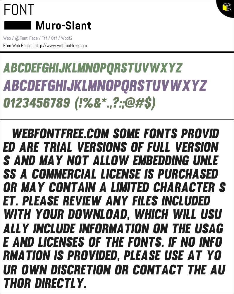Muro-Slant Fonts Downloads - WebFontFree.Com