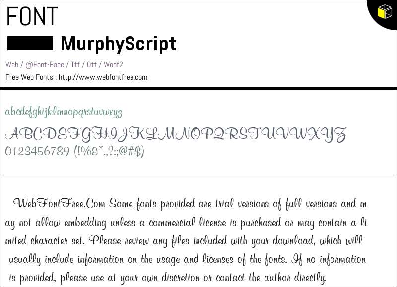 Murphy Script Fonts Downloads - WebFontFree.Com