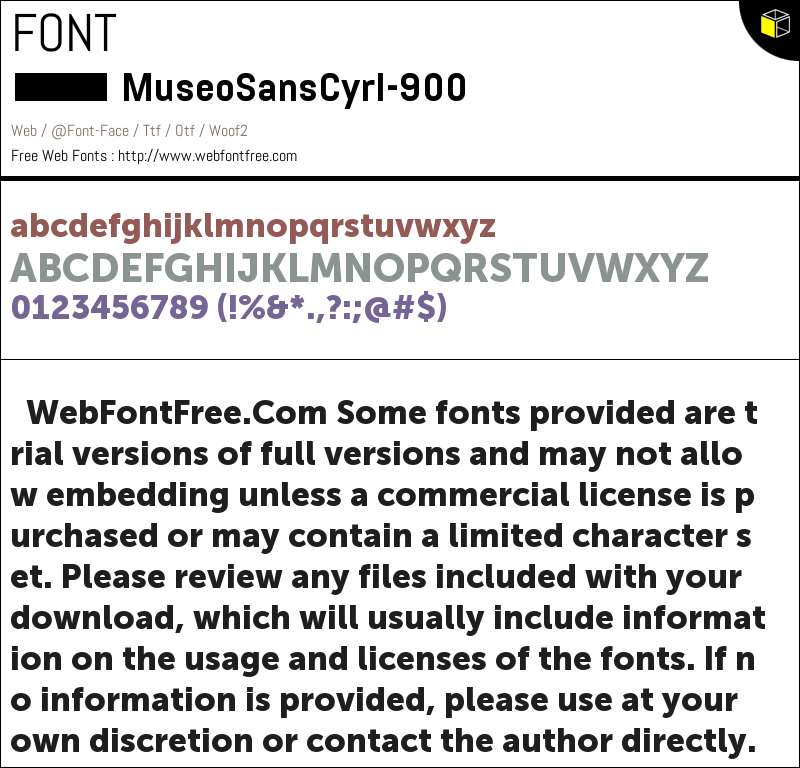 MuseoSansCyrl-900 Fonts Downloads - WebFontFree.Com