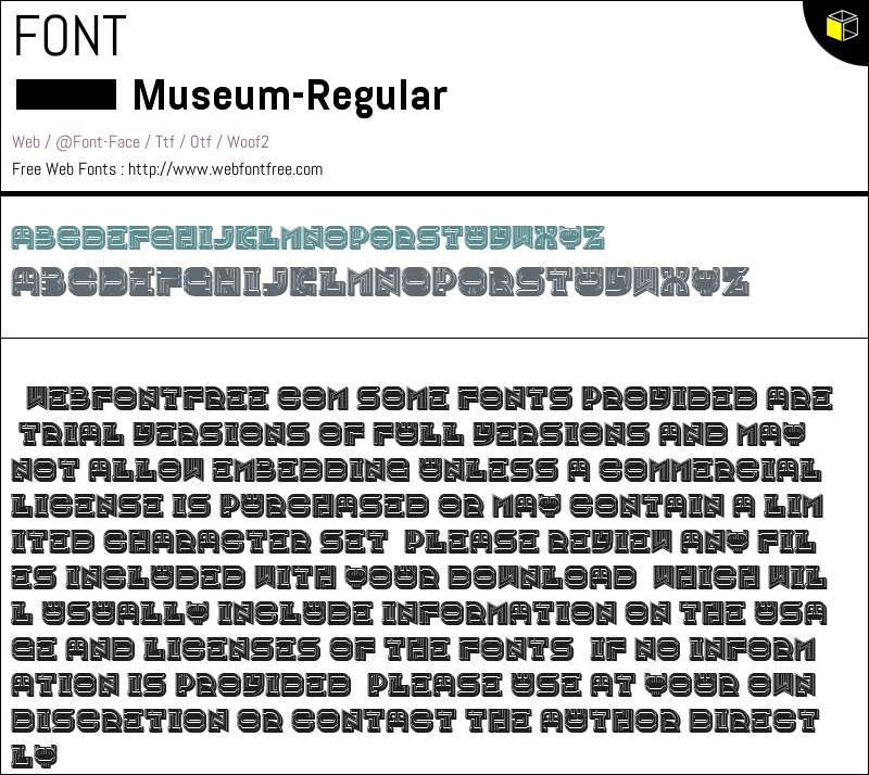 Museum Regular Fonts Downloads - WebFontFree.Com
