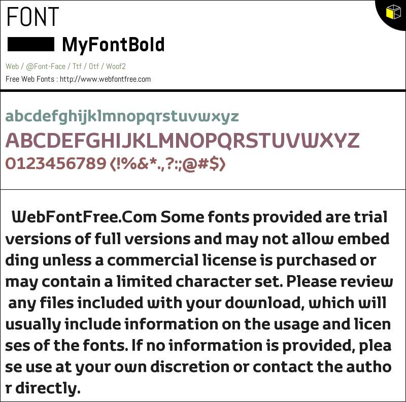 My Font Bold Fonts Downloads - WebFontFree.Com