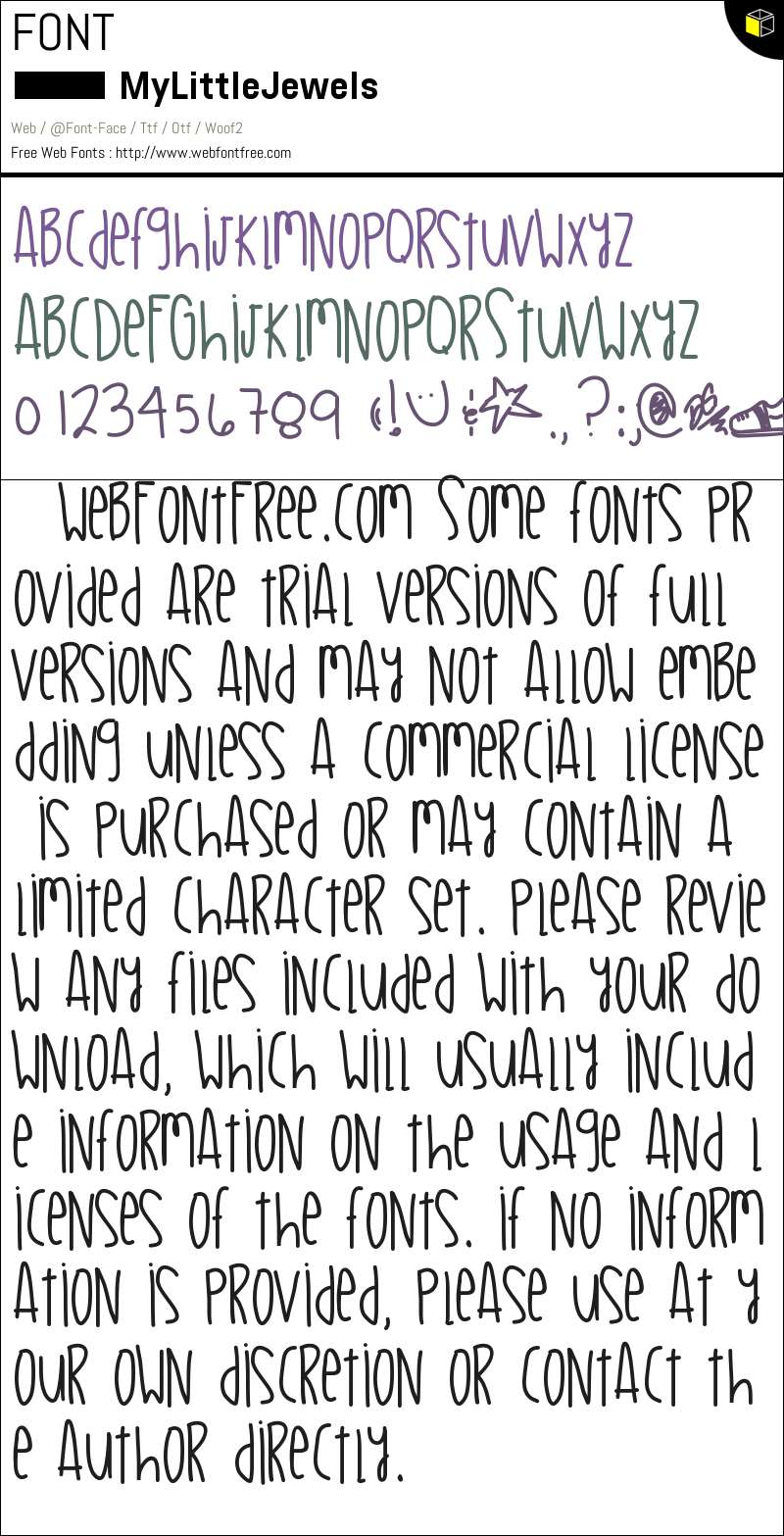 MyLittleJewels Fonts Downloads - WebFontFree.Com