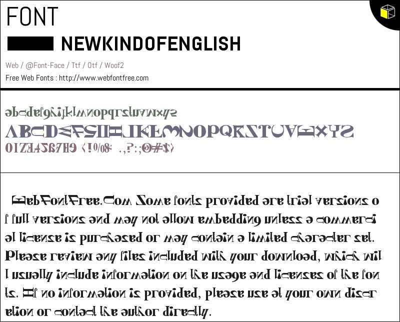NEW KIND OF ENGLISH Fonts Downloads - WebFontFree.Com