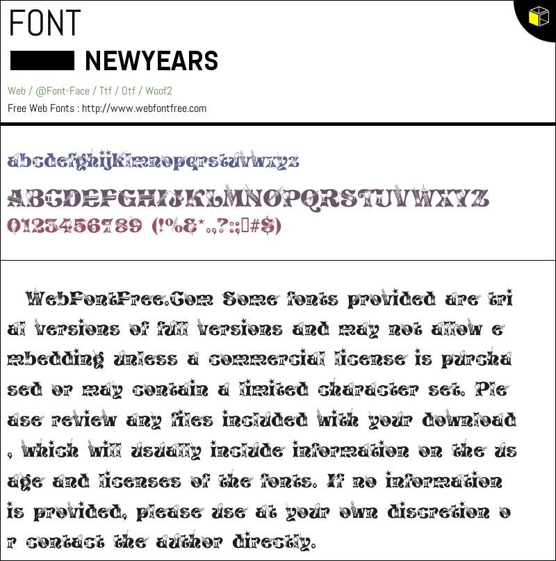 NEWYEARS Fonts Downloads - WebFontFree.Com
