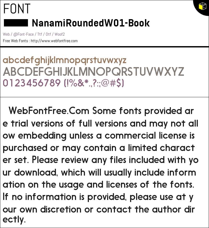 Nanami Rounded W01 Book Fonts Downloads - WebFontFree.Com