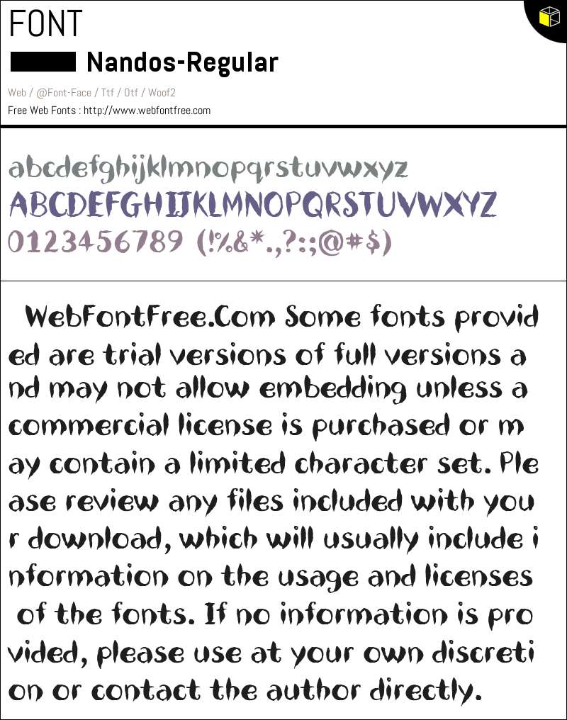 Nandos-Regular Fonts Downloads - WebFontFree.Com