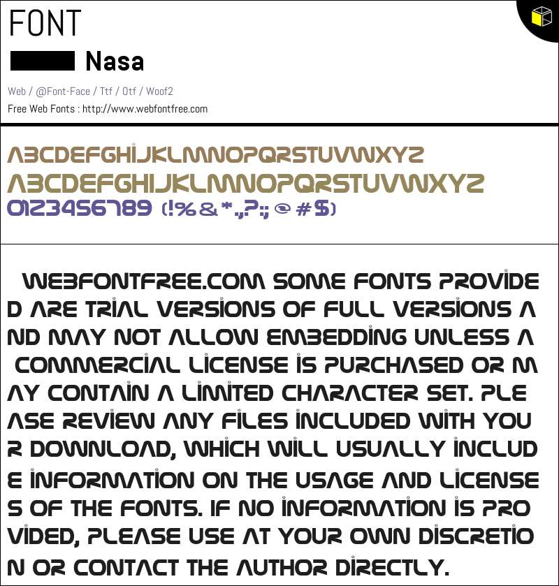 Nasa 字体 下载 - WebFontFree.Com