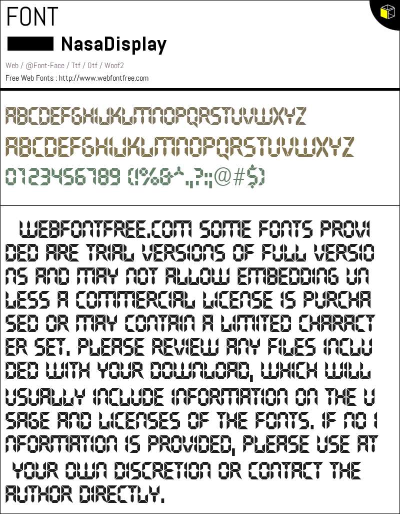 Nasa Display Fonts Downloads - WebFontFree.Com