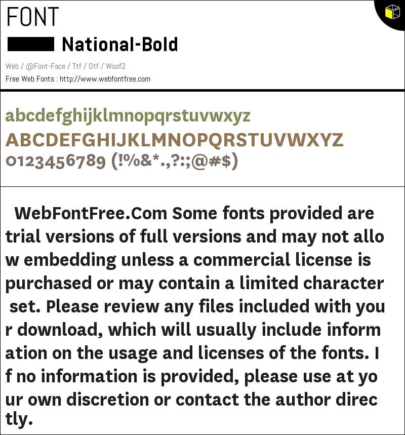 National-Bold Fonts Downloads - WebFontFree.Com