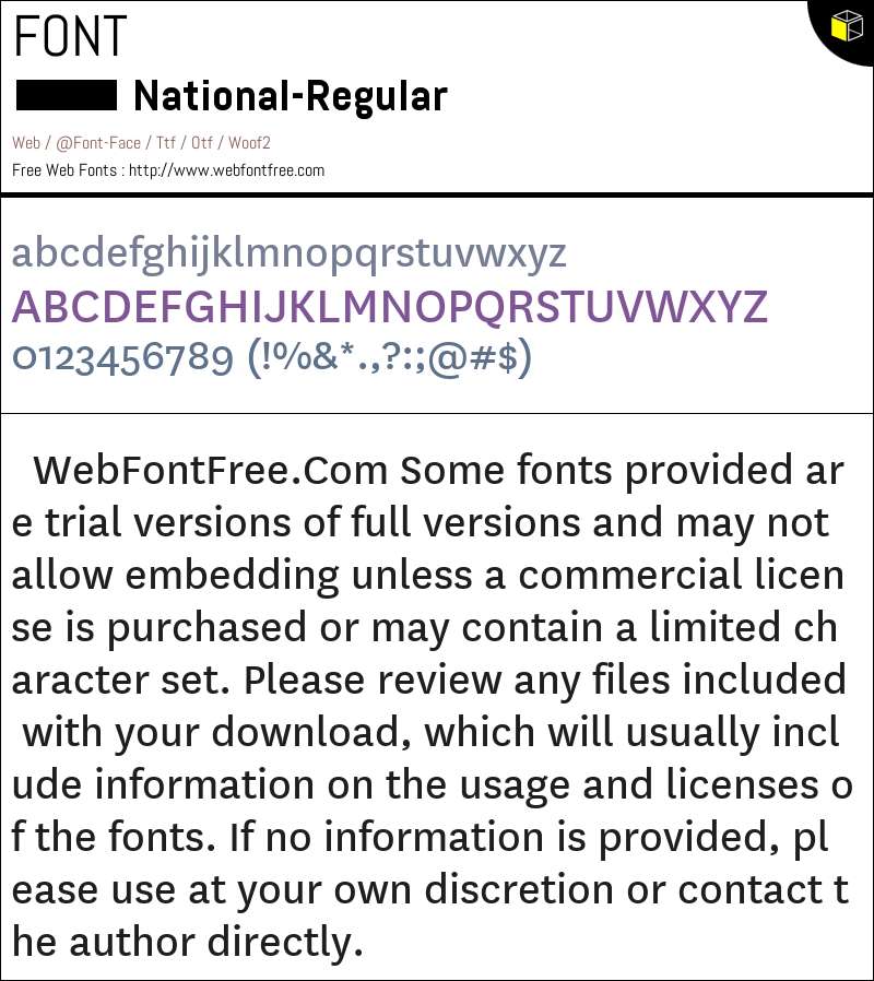 National-Regular Fonts Downloads - WebFontFree.Com