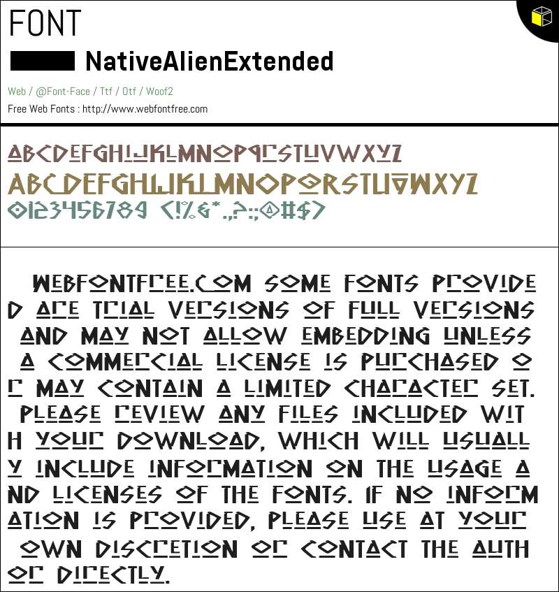 Native Alien Extended Fonts Downloads - WebFontFree.Com