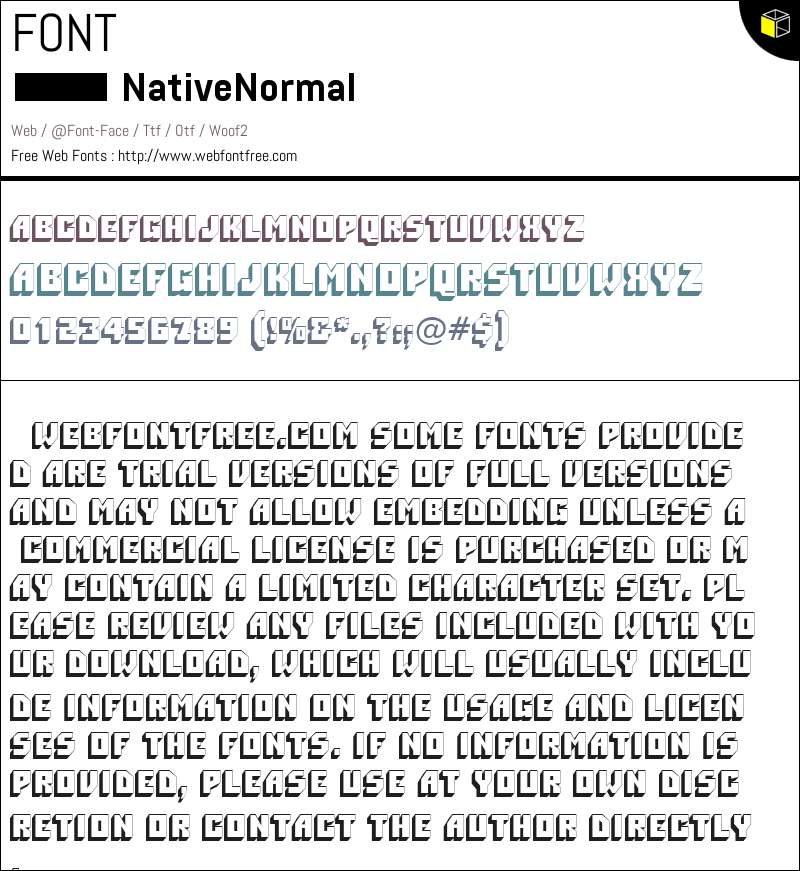 Native Normal Fonts Downloads - WebFontFree.Com