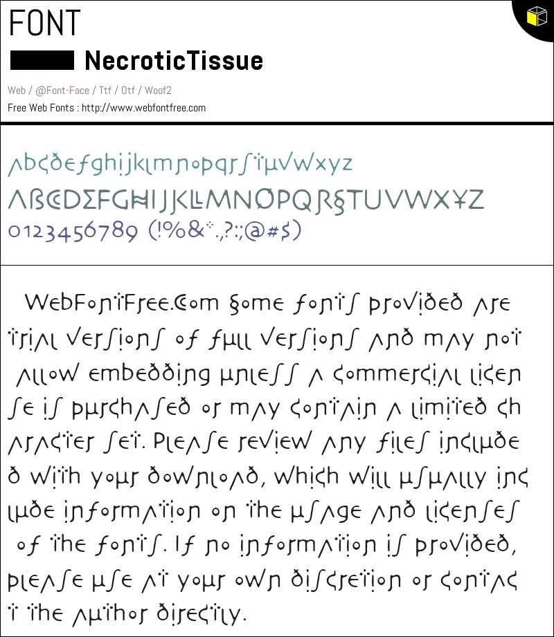 NecroticTissue Fonts Downloads - WebFontFree.Com
