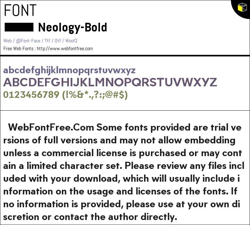 Neology-Bold 字体 下载 - WebFontFree.Com