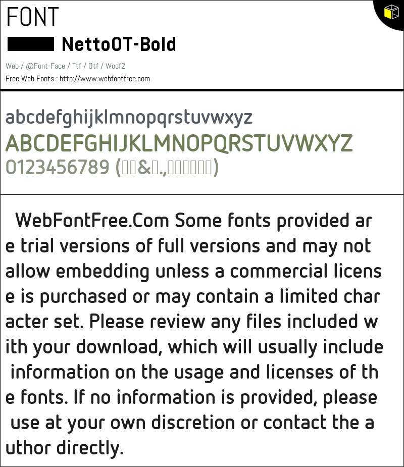 Netto OT Bold Fonts Downloads - WebFontFree.Com