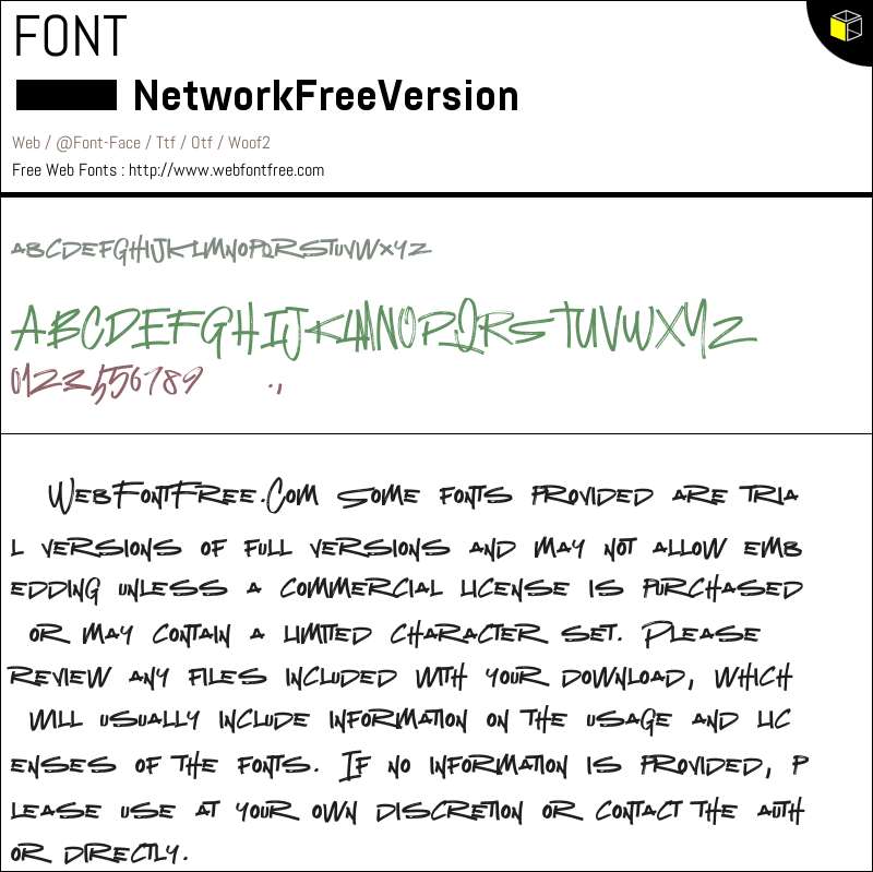 Network Free Version Fonts Downloads - WebFontFree.Com