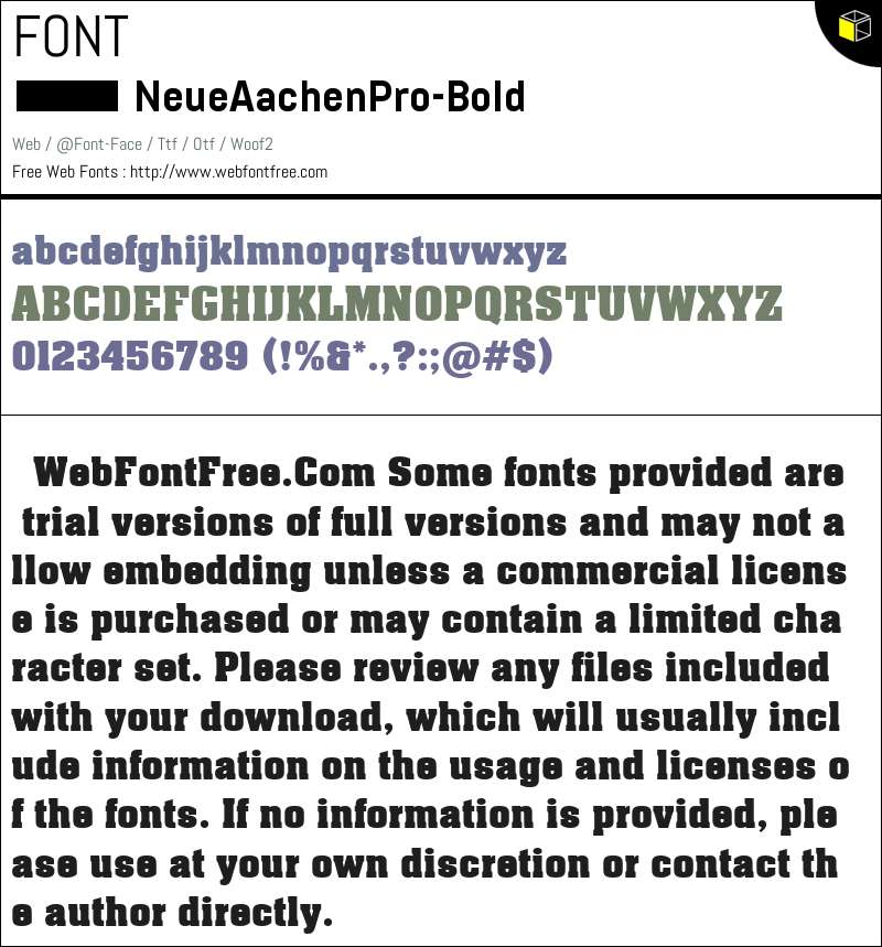 Neue Aachen Pro Bold Fonts Downloads - WebFontFree.Com