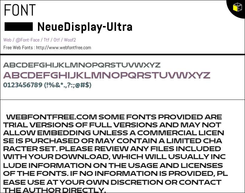 Neue Display Ultra Fonts Downloads - WebFontFree.Com