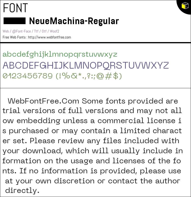 Neue Machina Regular 字体 下载 - WebFontFree.Com