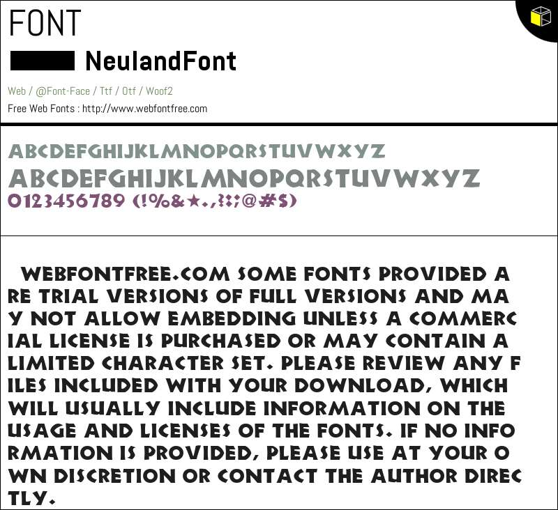 Neuland Regular Fonts Downloads - WebFontFree.Com