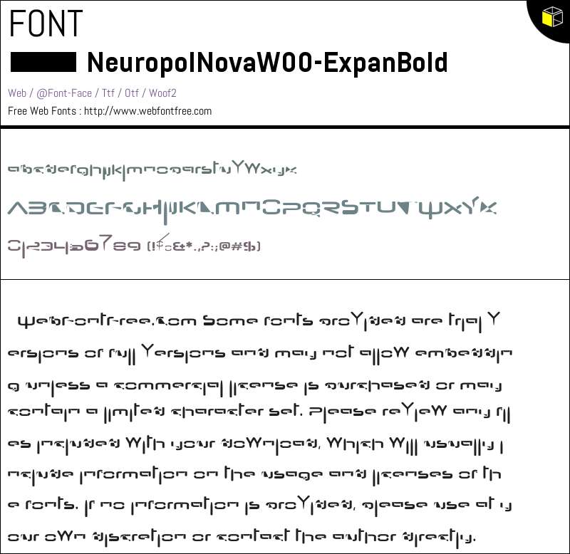 Neuropol Nova W00 Expan Bold Fonts Downloads - WebFontFree.Com