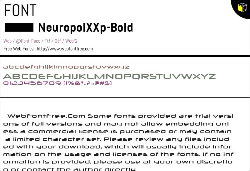 Neuropol X Xp Bold Fonts Downloads - WebFontFree.Com