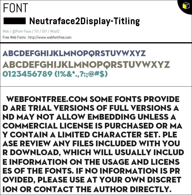 Neutraface 2 Display Titling Fonts Downloads - WebFontFree.Com