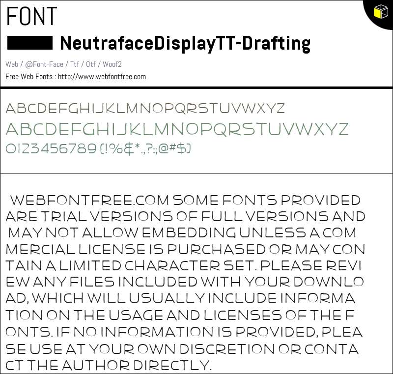 Neutra Display TT Drafting Fonts Downloads - WebFontFree.Com