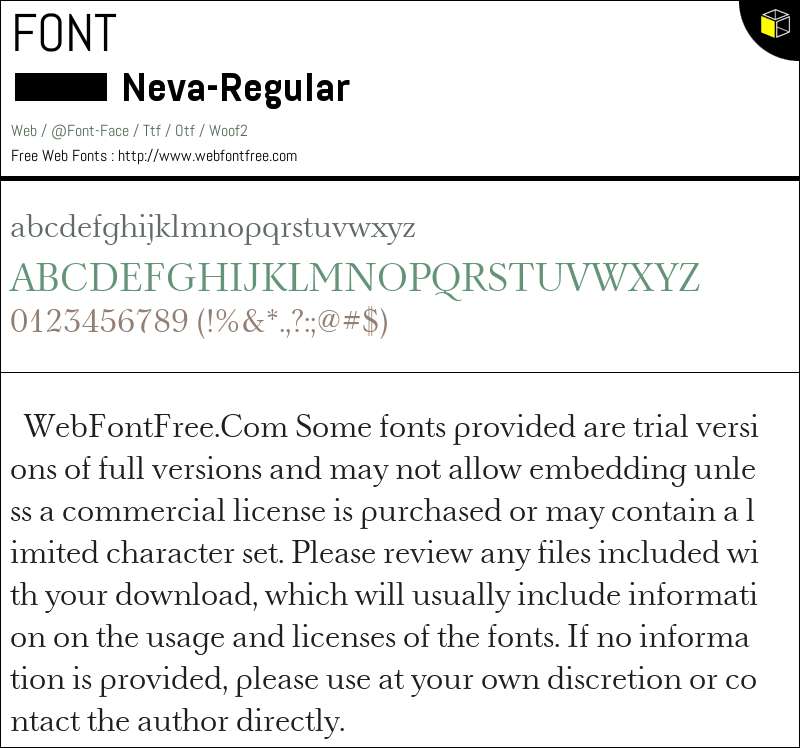 Neva Regular Fonts Downloads - WebFontFree.Com