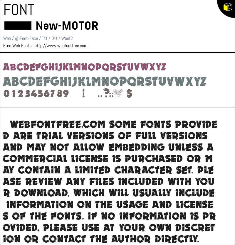 New MOTOR Fonts Downloads - WebFontFree.Com