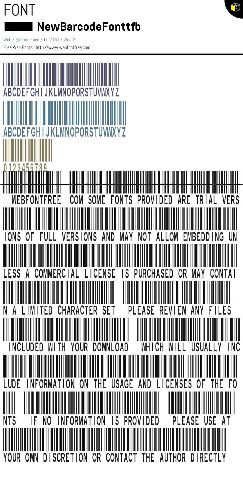 New Barcode Font tfb Fuentes Descargar - WebFontFree.Com