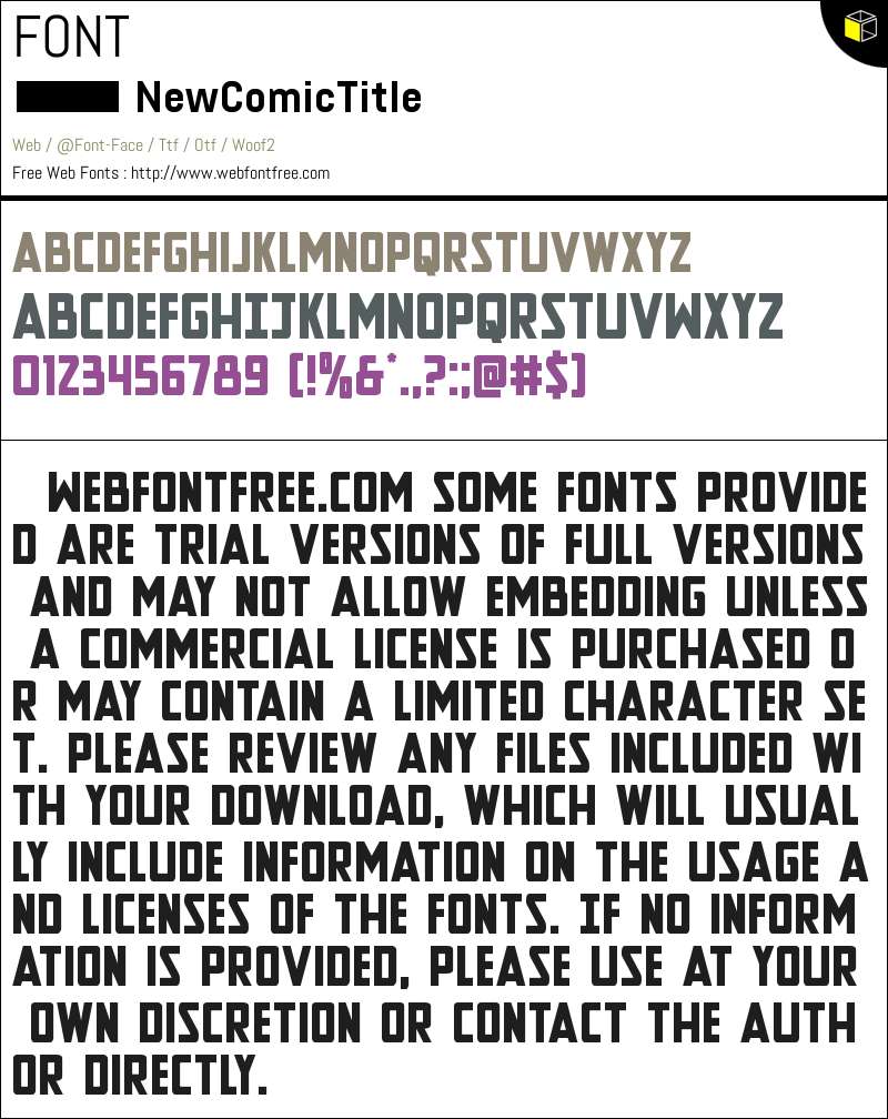 New Comic Title Fonts Downloads - WebFontFree.Com