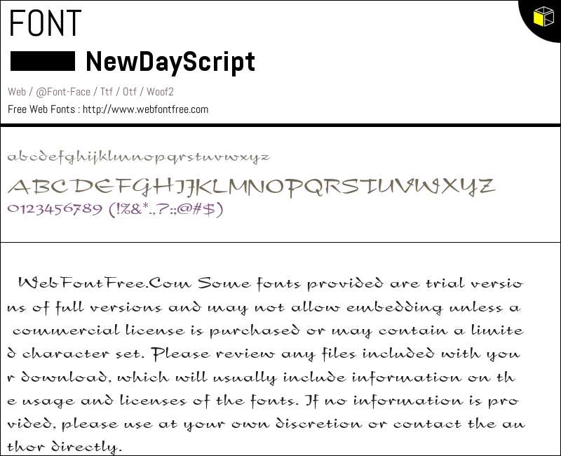 New Day Script Fonts Downloads - WebFontFree.Com
