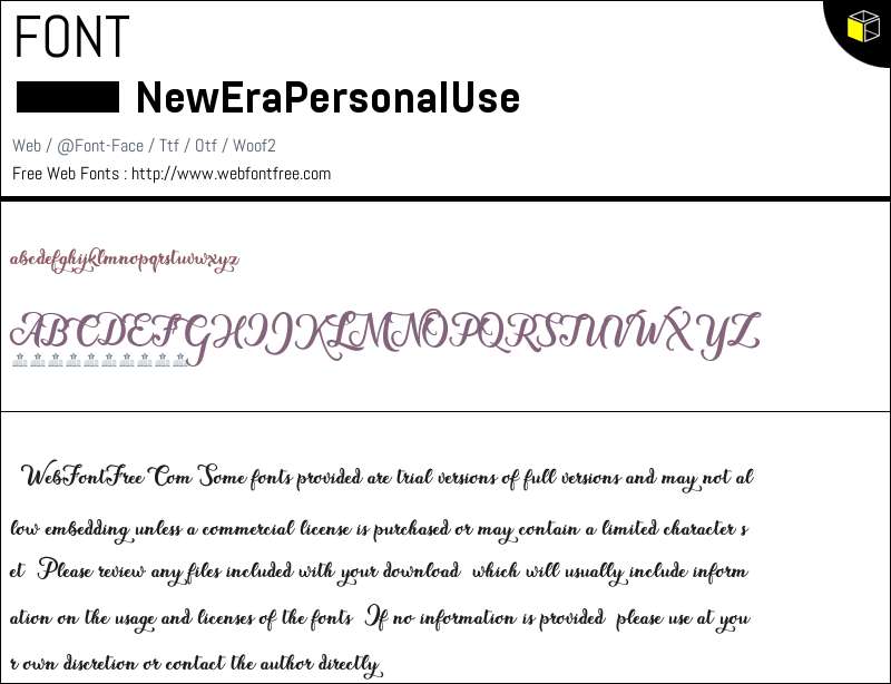 New Era Personal Use Fonts Downloads - WebFontFree.Com