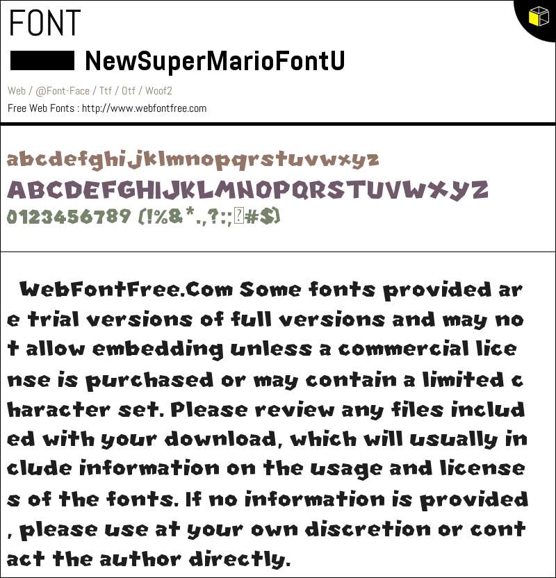 New Super Mario Font U Fuentes Descargar - WebFontFree.Com